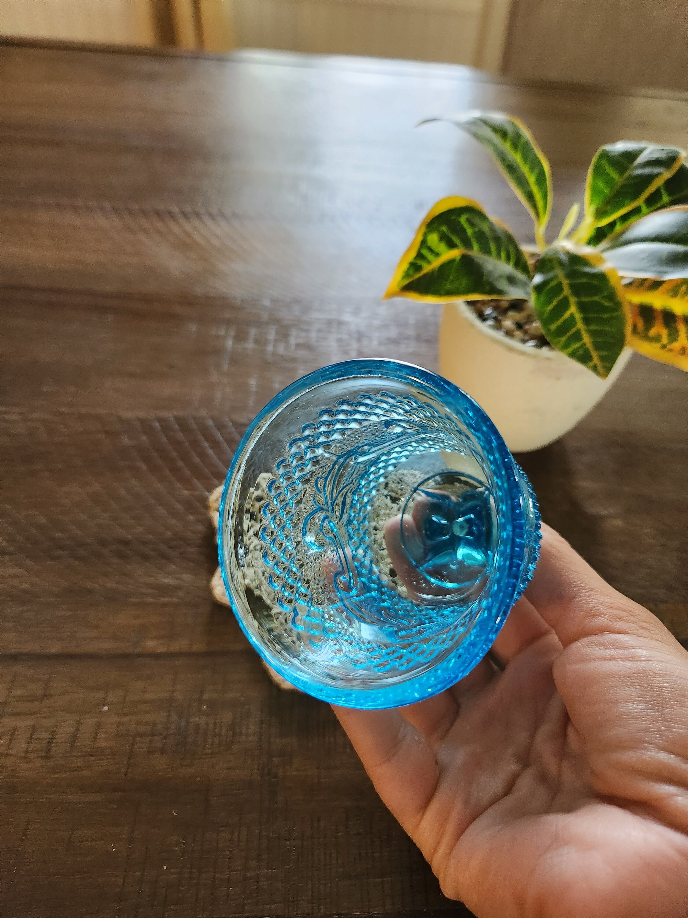 Fenton Glass Blue Bell, Scroll Design Bell, Light Blue Diamond Point ...