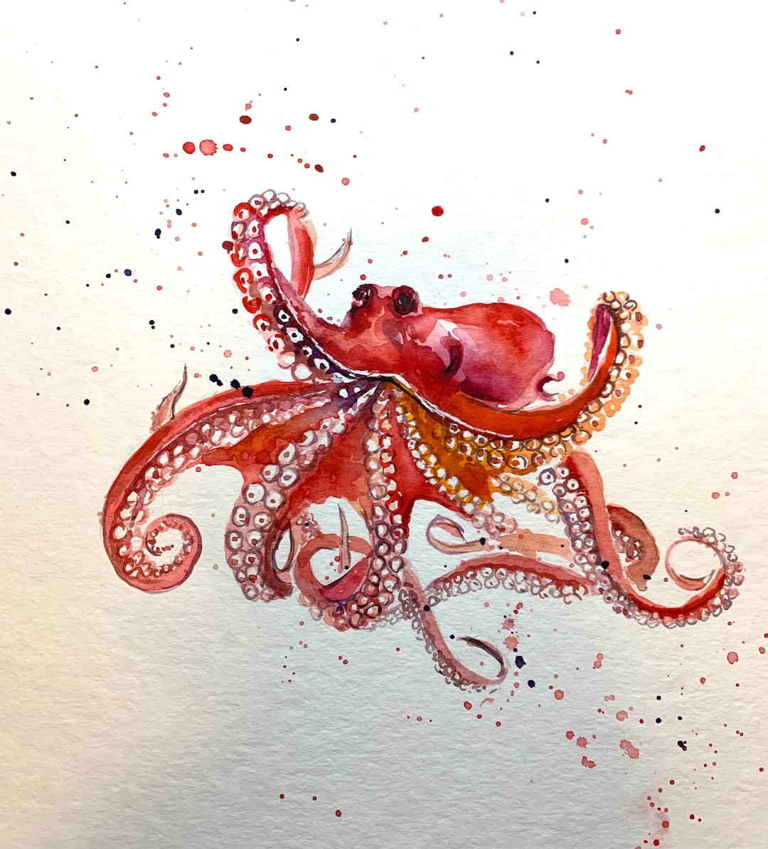 Oktopus Original Painting Wall Art - Etsy