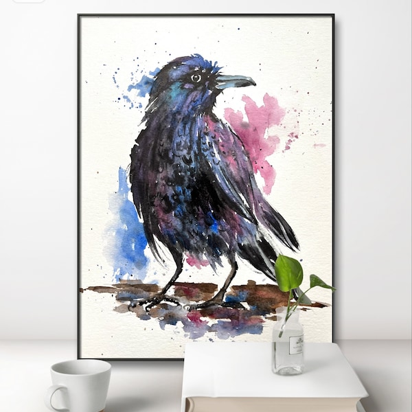 Raven Painting - Etsy