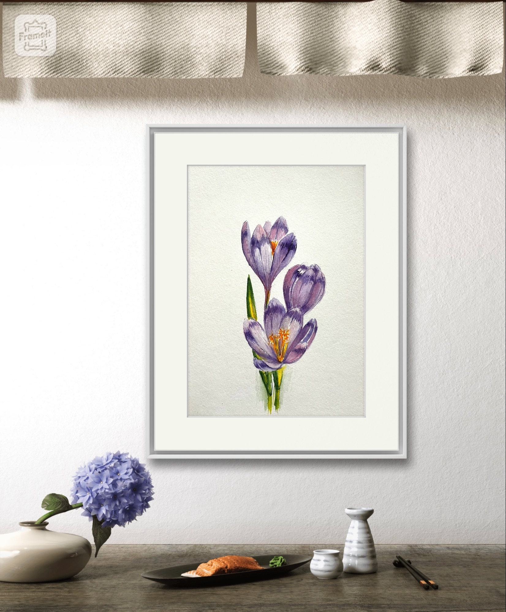 Crocus Flower Watercolor Painting: Original Floral Wall Art - Etsy
