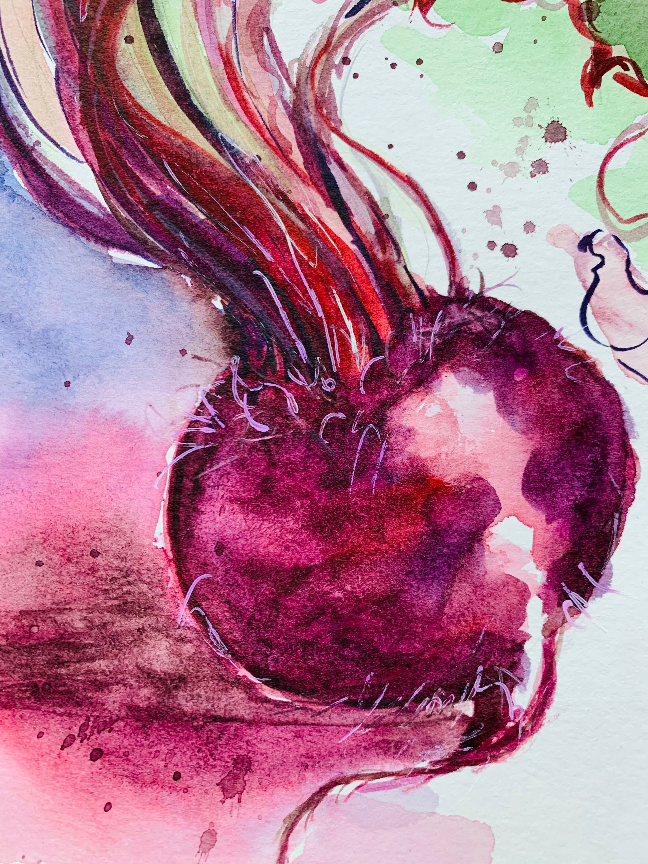 Beetroot Watercolor Painting: Original Kitchen Wall Art - Etsy