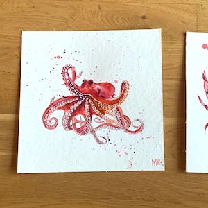 Sea Creature Watercolor Painting: Nautilus Shell Wall Art - Etsy
