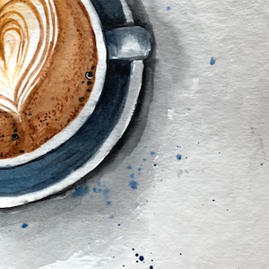 Cappuccino Original Painting Wall Art Coffee Bar Decor Housewarming ...