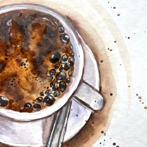 Coffee Cup Original Watercolour Art Home Decor Watercolour Painting ...