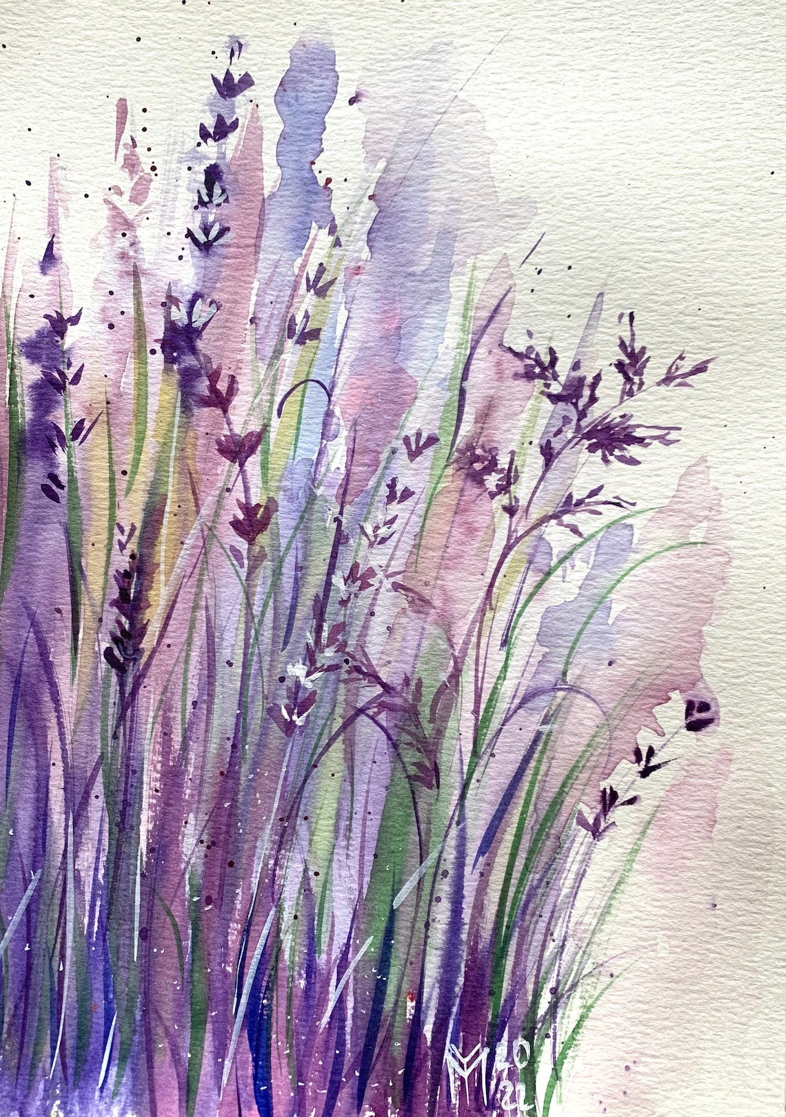 Lavender Original Painting Wall Art - Etsy