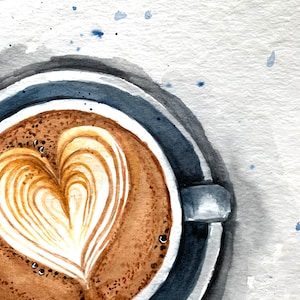 Cappuccino Original Painting Wall Art Coffee Bar Decor Housewarming ...