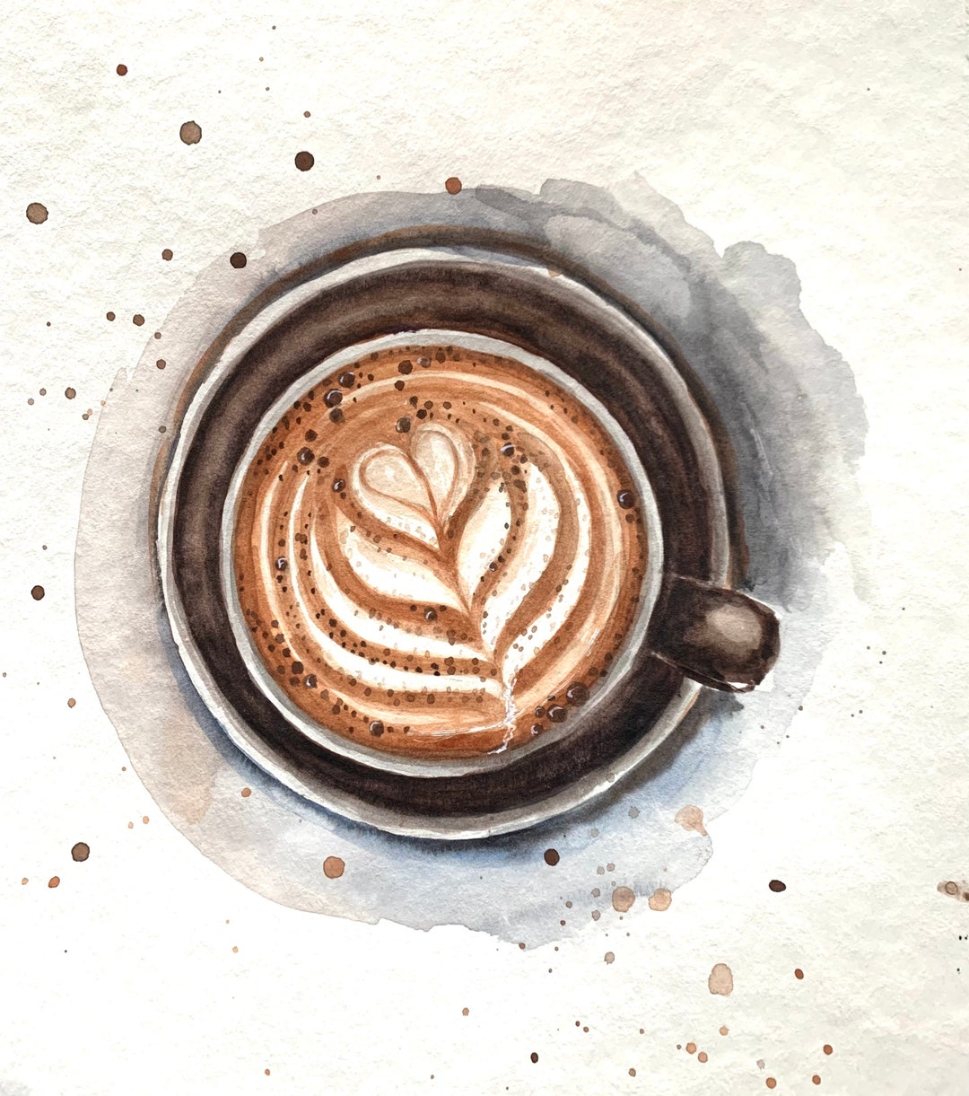 Cappuccino Original Painting Wall Art Coffee Bar Decor Housewarming ...