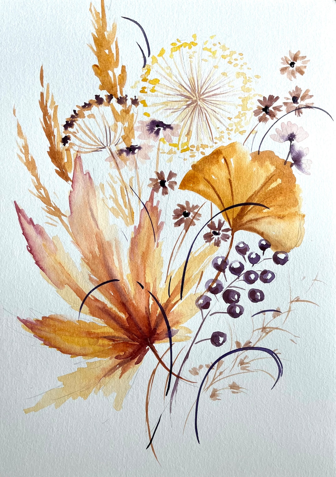 Neutral Colours Original Watercolor Painting Wall Art Home Decor - Etsy