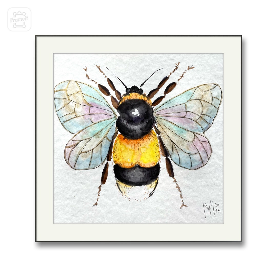 Bumblebee Watercolour Original Wall Art Original Painting Home Decor ...