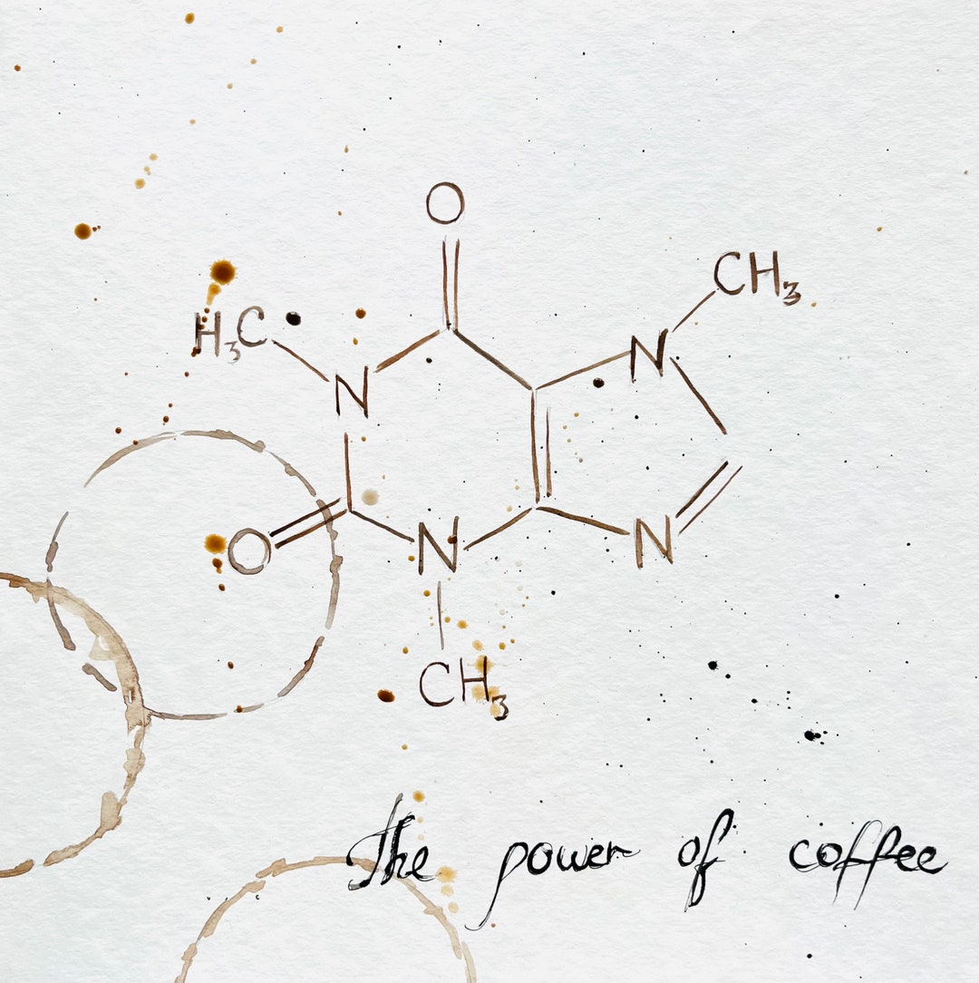 Molecule of Caffeine Original Painting Wall Art - Etsy