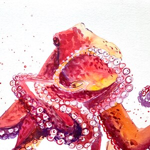 Octopus Original Watercolor Painting, Oceanlife Original Watercolor ...