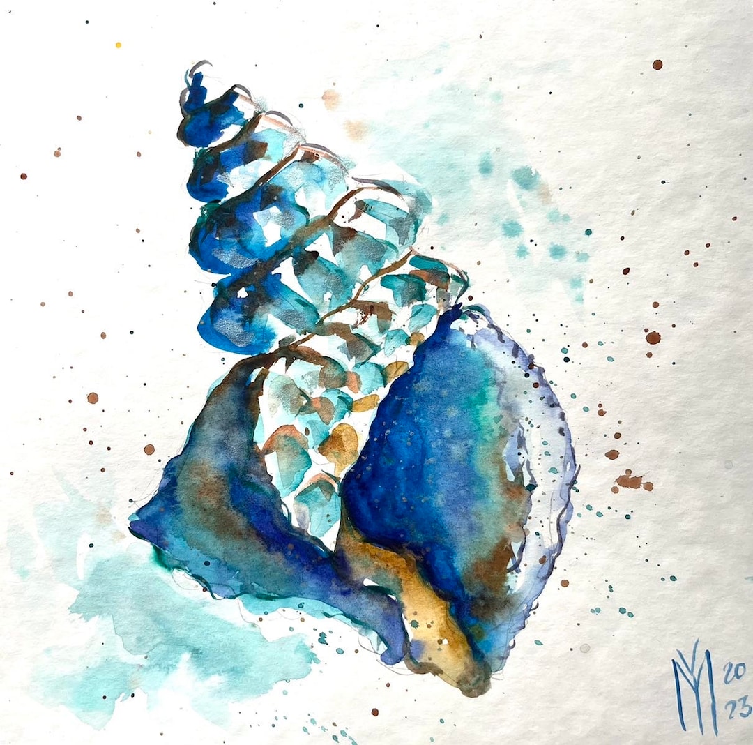 Seashell Original Painting Wall Decor - Etsy