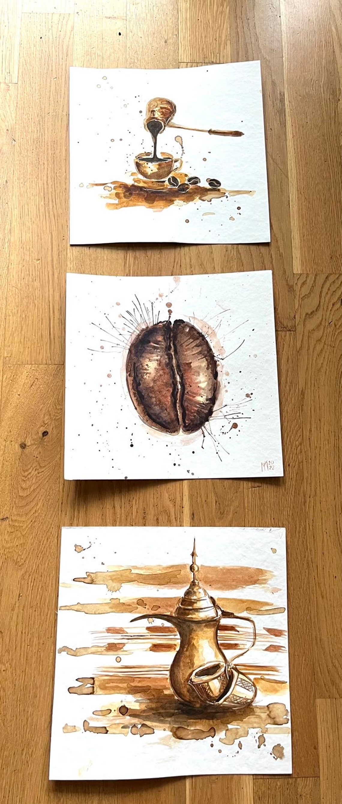 Coffee Lovers Set 3 Original Paintings Wall Art - Etsy