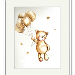 Teddy Bear Original Painting Nursery Wall Art Home Decor Kids Room ...