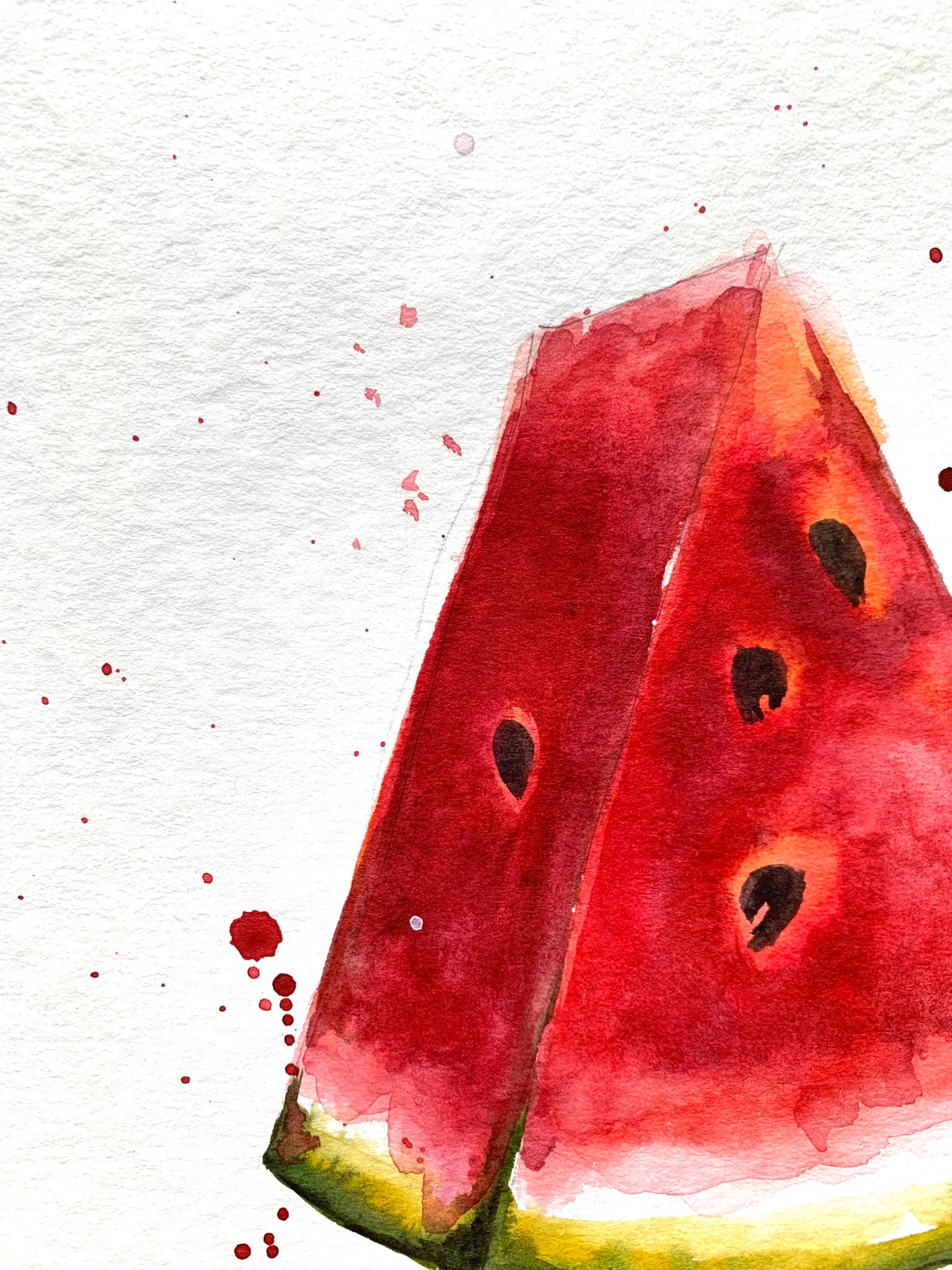 Watermelon Original Watercolor Painting Wall Art | Etsy