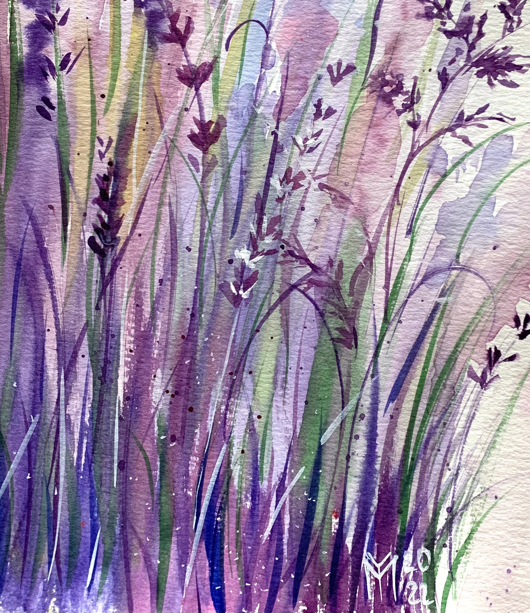 Lavender Original Painting Wall Art - Etsy