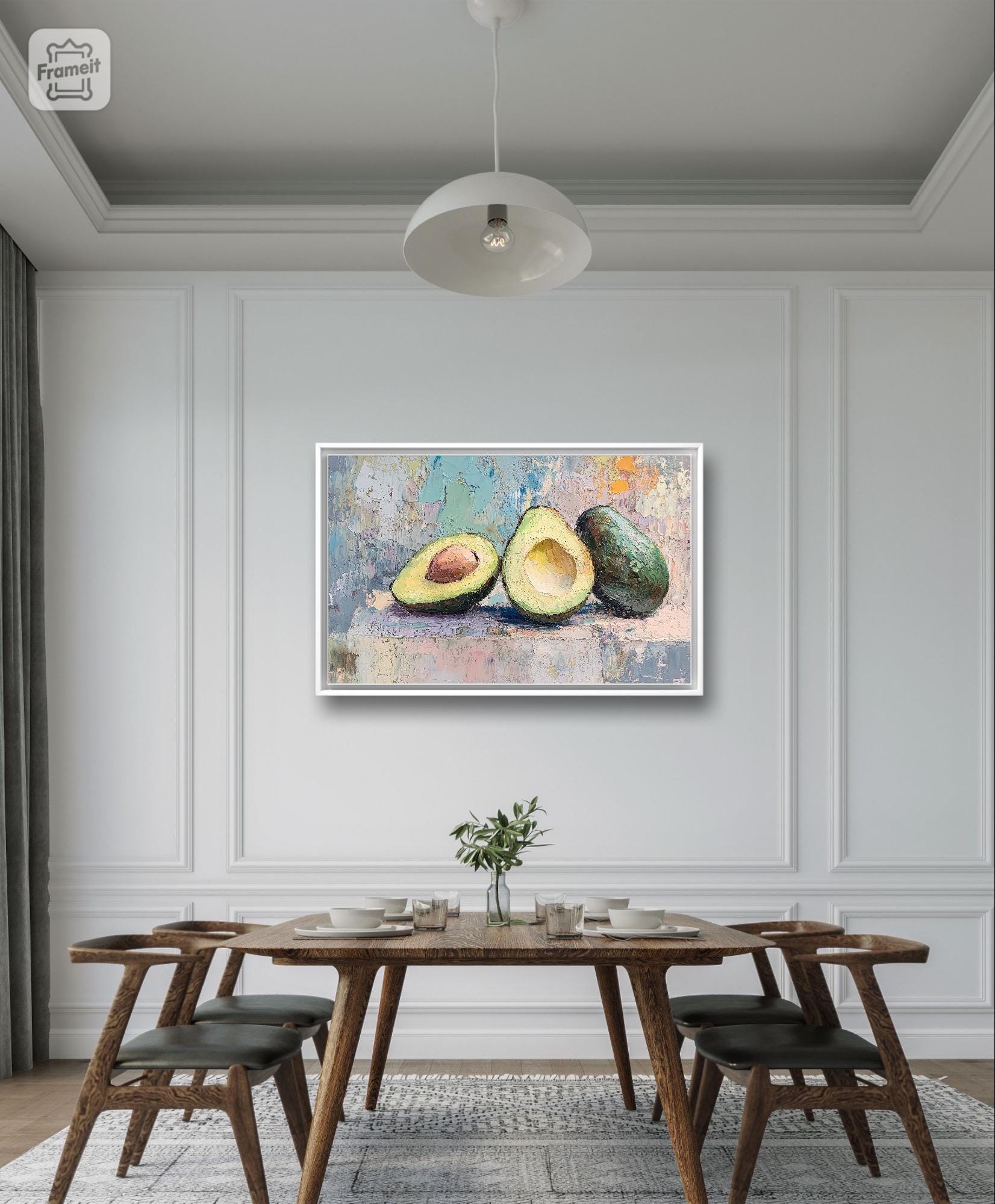 Abstract Avocado Art Print: Modern Oil Painting Reproduction - Etsy