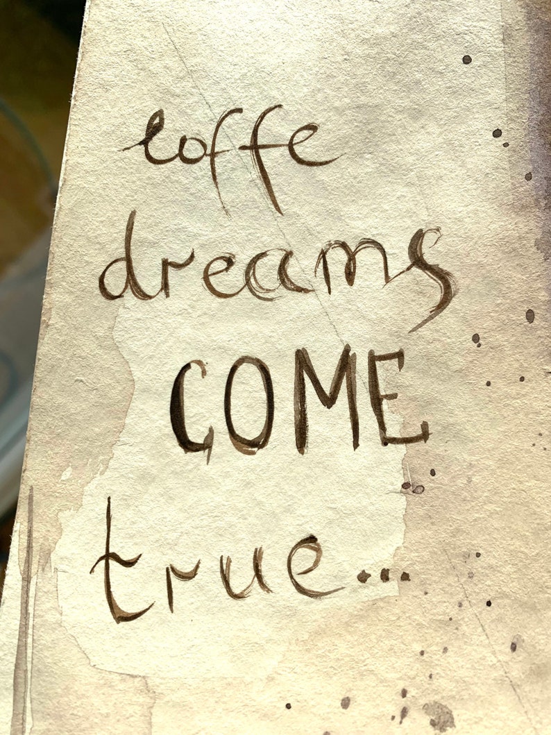 Coffee Watercolor Painting: Handmade Home Decor (25x25 Cm) - Etsy