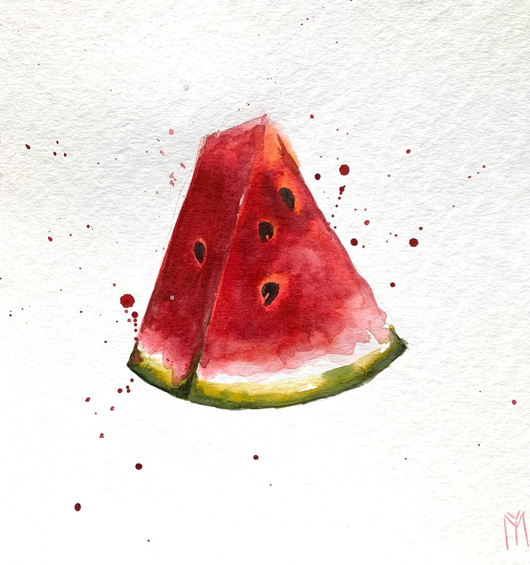 Watermelon Original Watercolor Painting Wall Art - Etsy