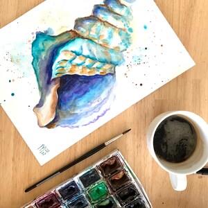Seashell Original Painting Wall Decor - Etsy