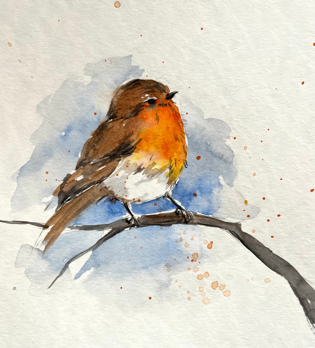 Robin Bird Original Painting Wall Art Home Decor Mother's Day Gift Gift ...