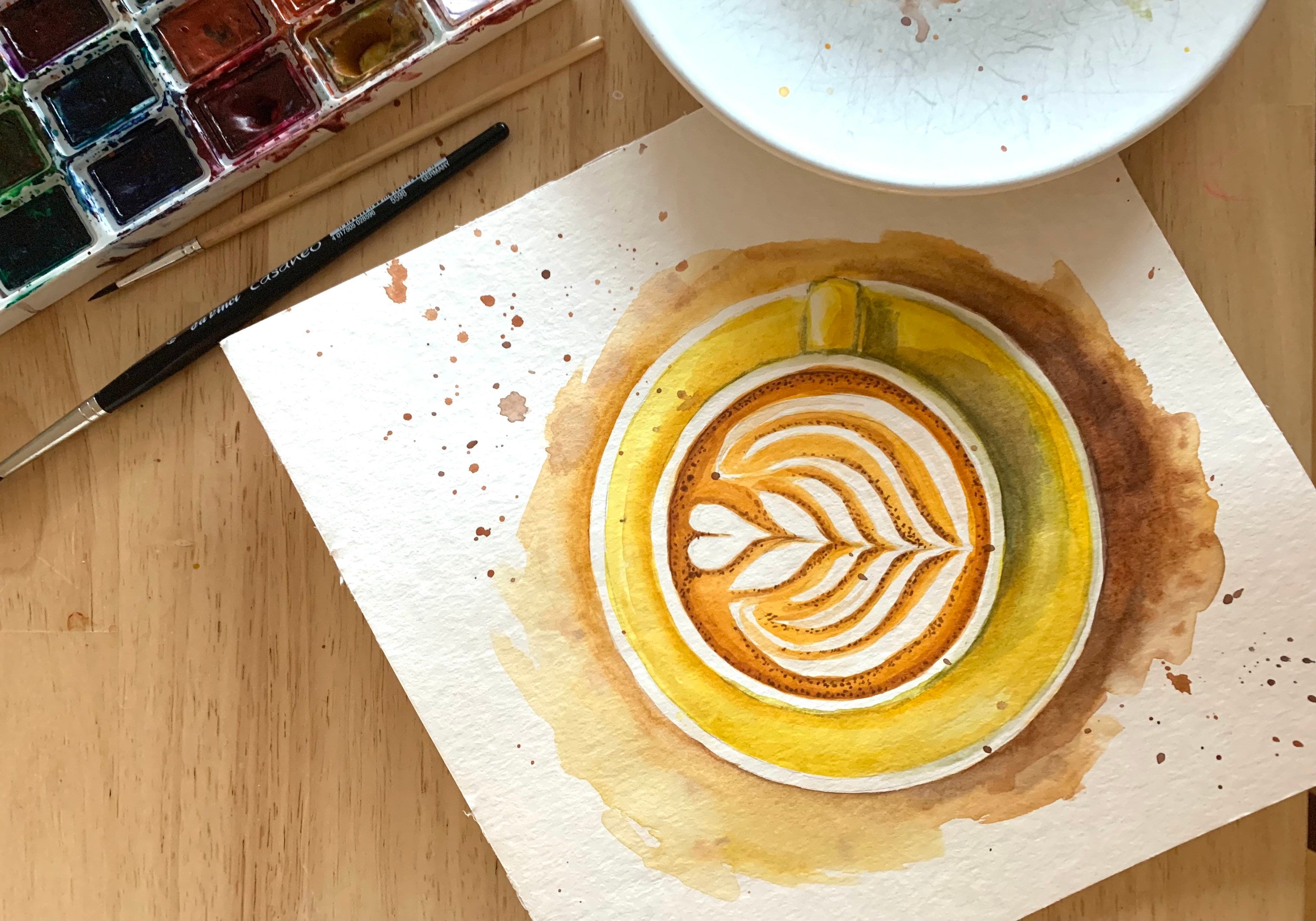 Curcuma Latte Original Painting Wall Art | Etsy