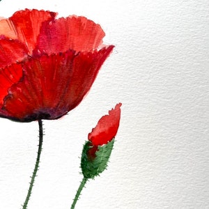 Poppy Original Watercolor Wall Art - Etsy