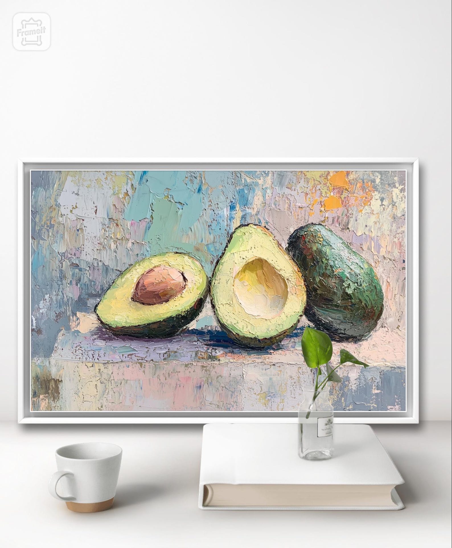 Abstract Avocado Art Print: Modern Oil Painting Reproduction - Etsy