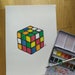Rubik's Cube Original Art Watercolor Painting Retro Wall Decor Boho ...