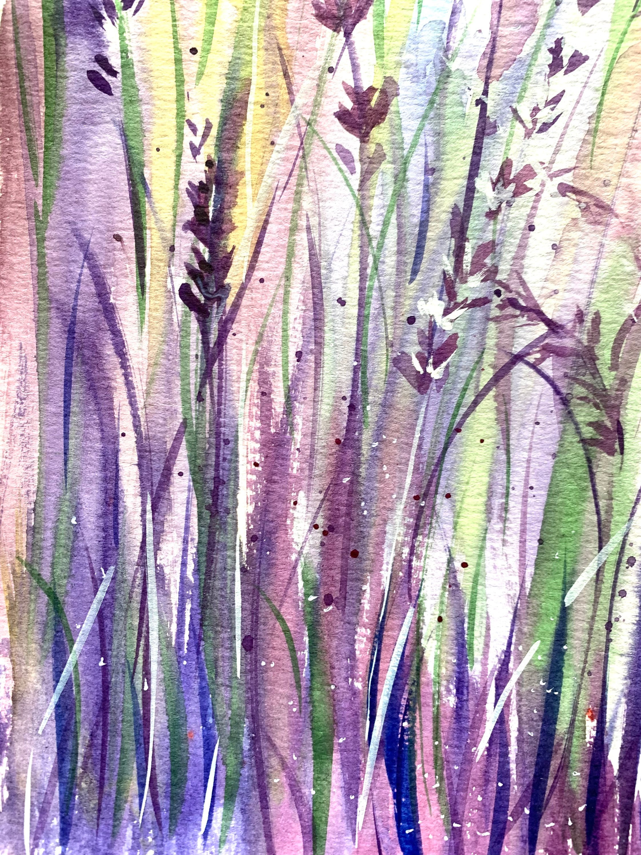 Lavender Original Painting Wall Art - Etsy