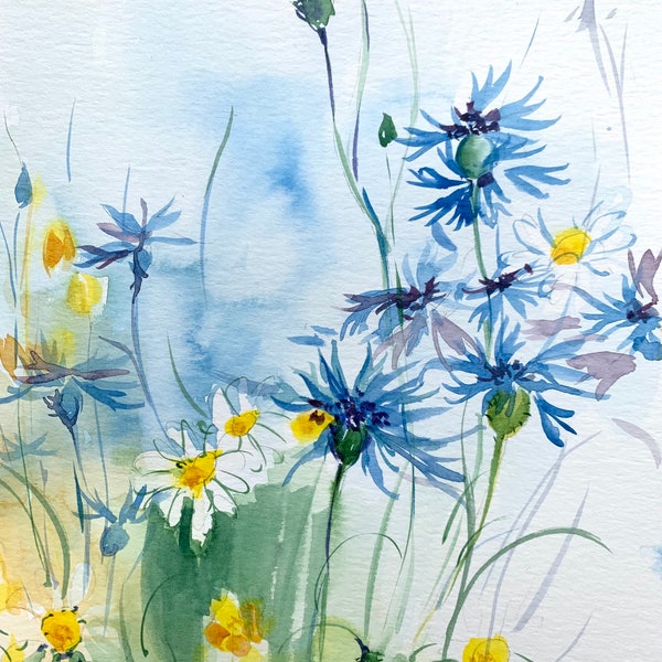 Daisy Painting - Etsy