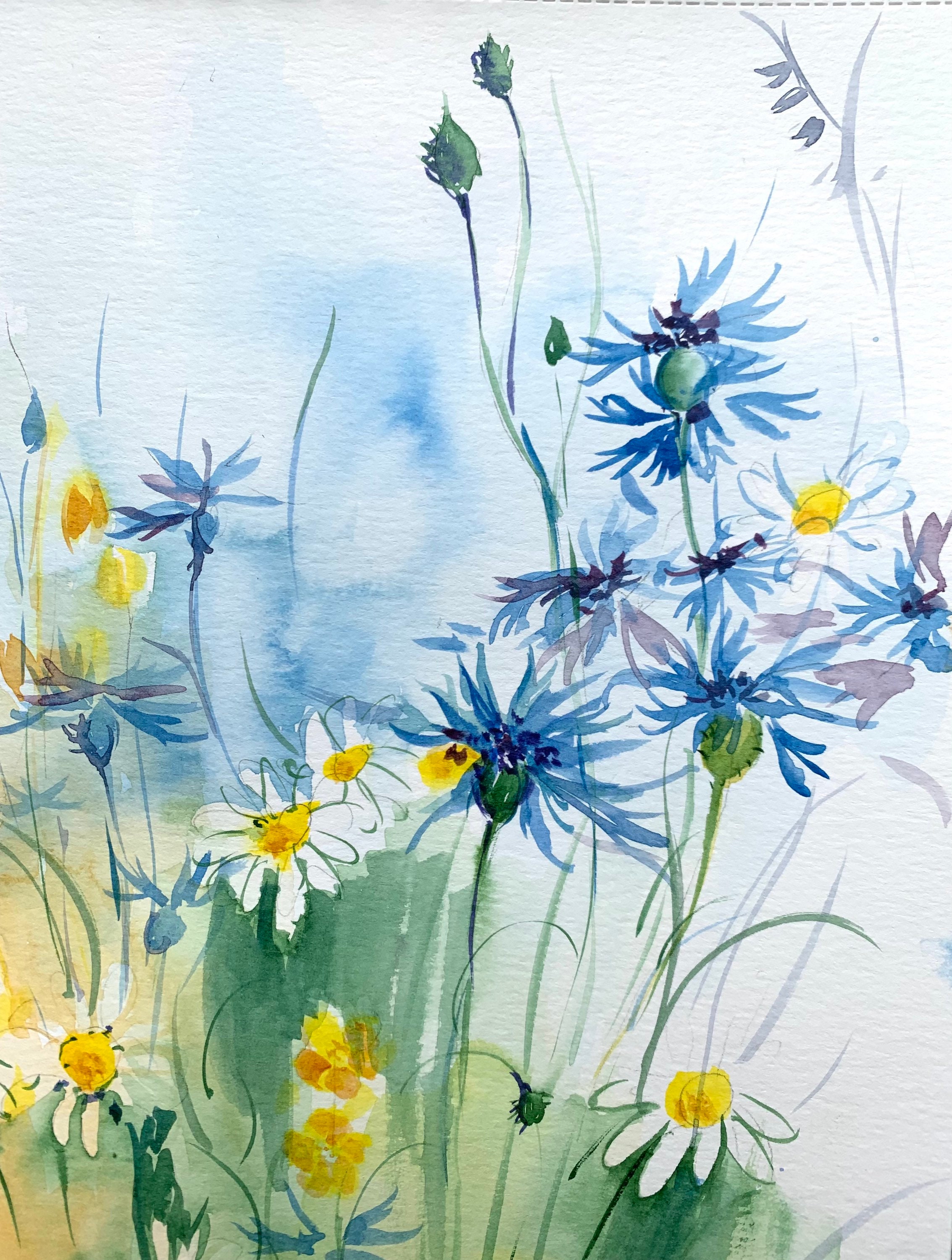 Cornflower Painting