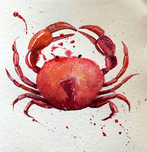Crab Original Painting Wall Art | Etsy