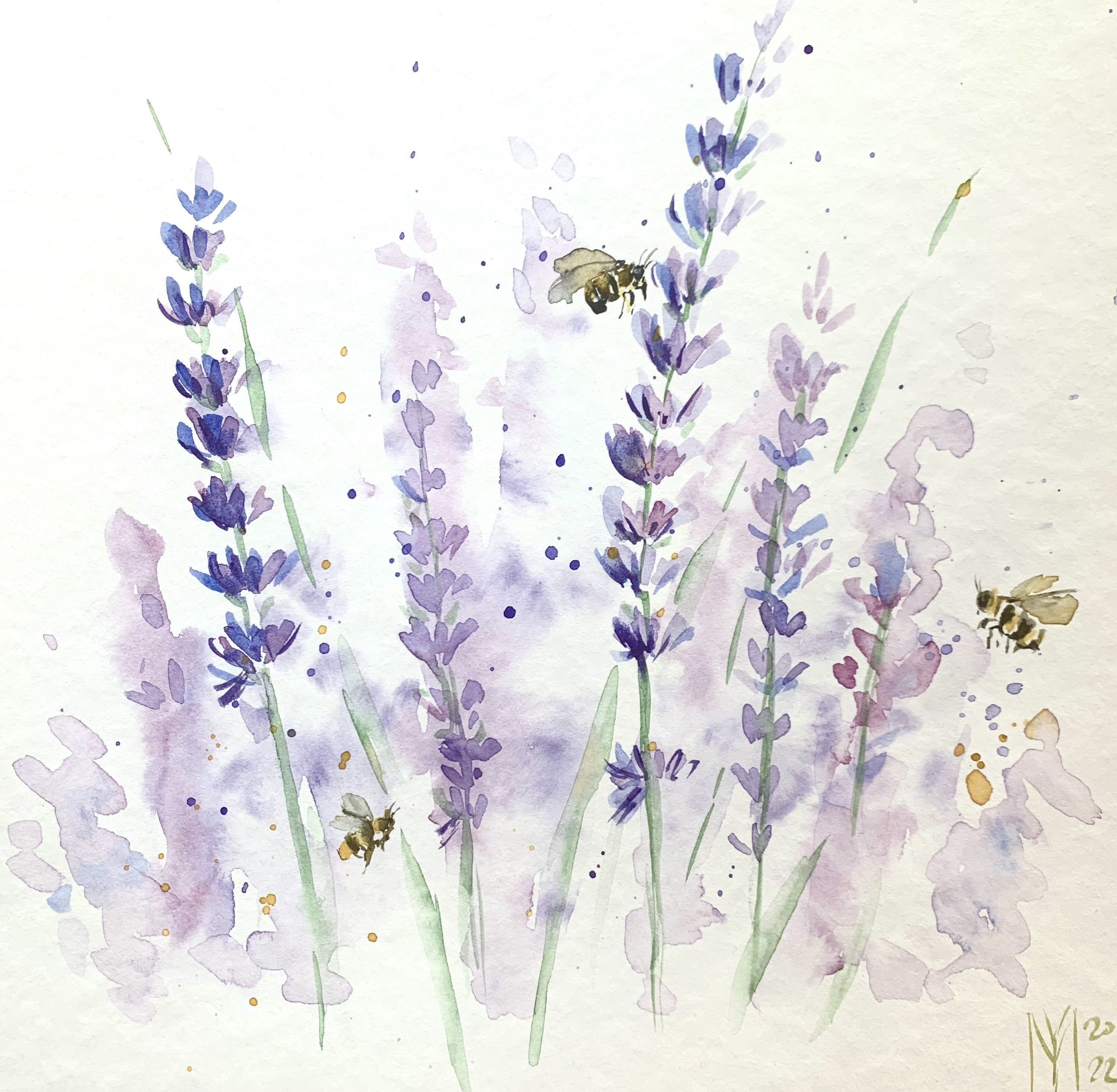 Lavender Original Painting Wall Decor - Etsy Canada