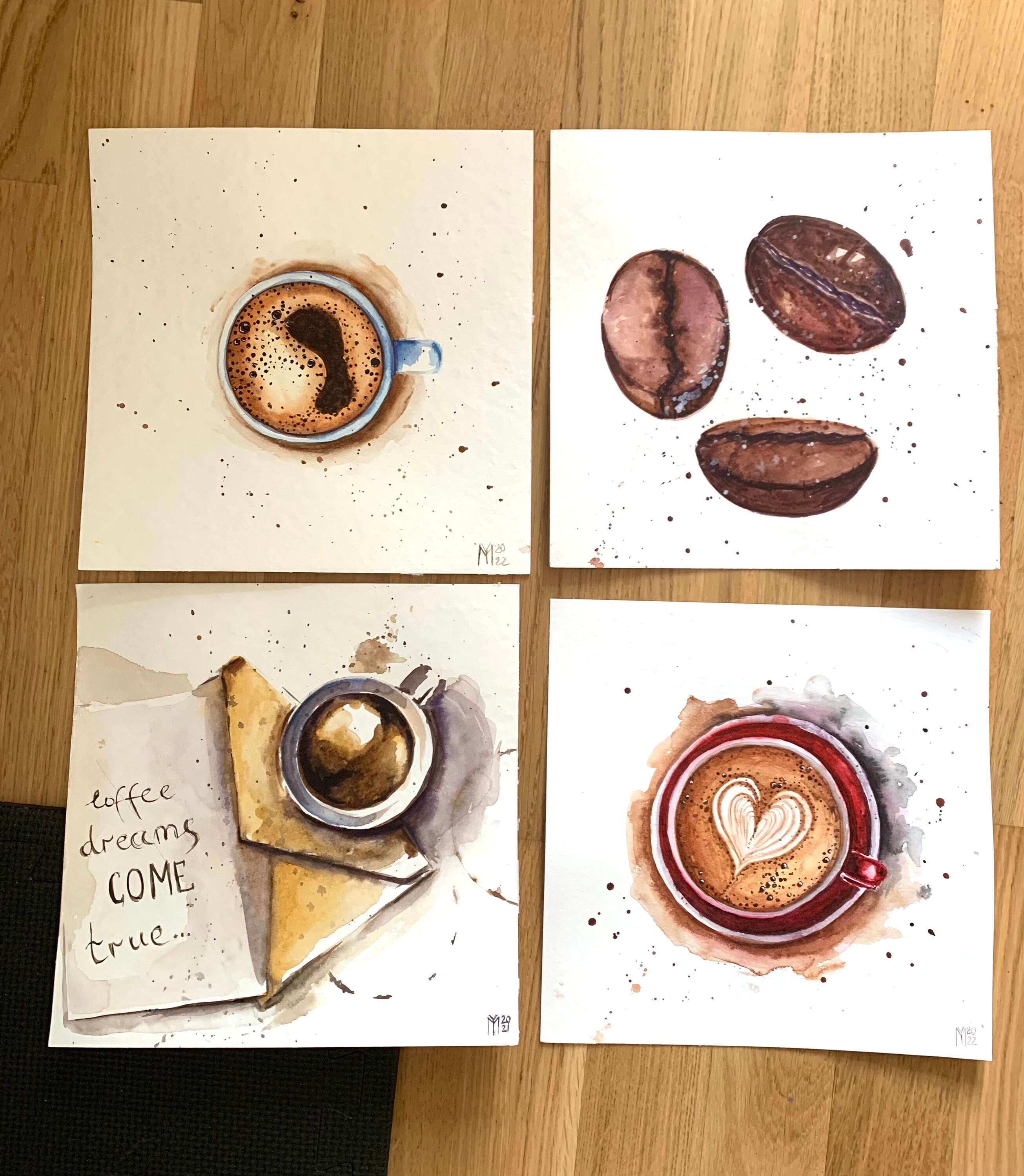 Cappuccino Original Painting Wall Art Coffee Bar Decor Housewarming ...