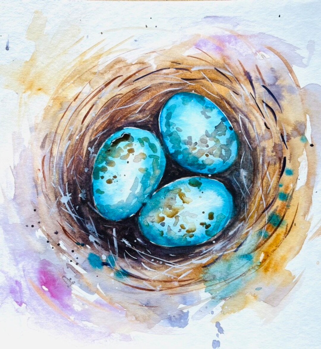 Nest Original Painting Wall Art - Etsy