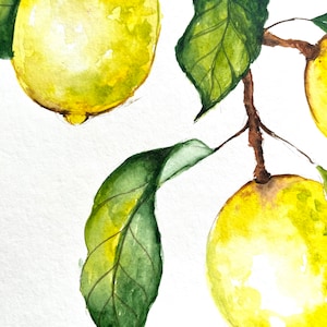 Original Lemon Painting, Original Mini Watercolor Painting, Cute Still ...