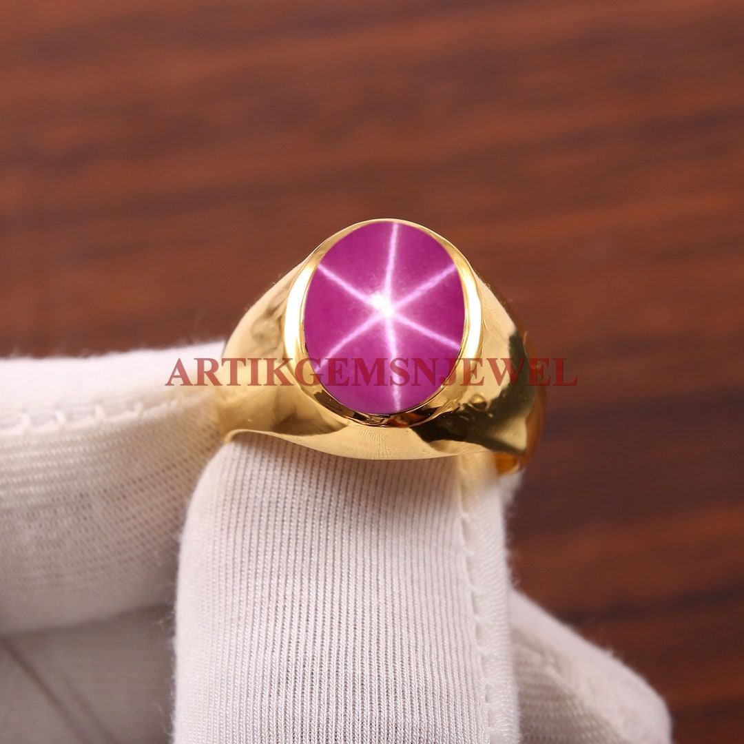 Linde Star Ruby Ring 925 Sterling Silver Ring Men's - Etsy