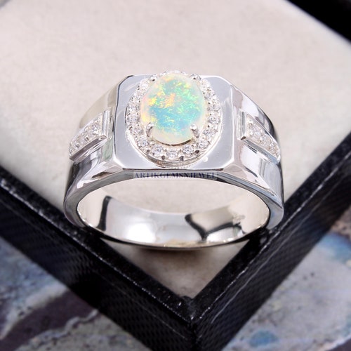 Garnet Gemstone Ring for Men's 925 Sterling Silver Ring - Etsy