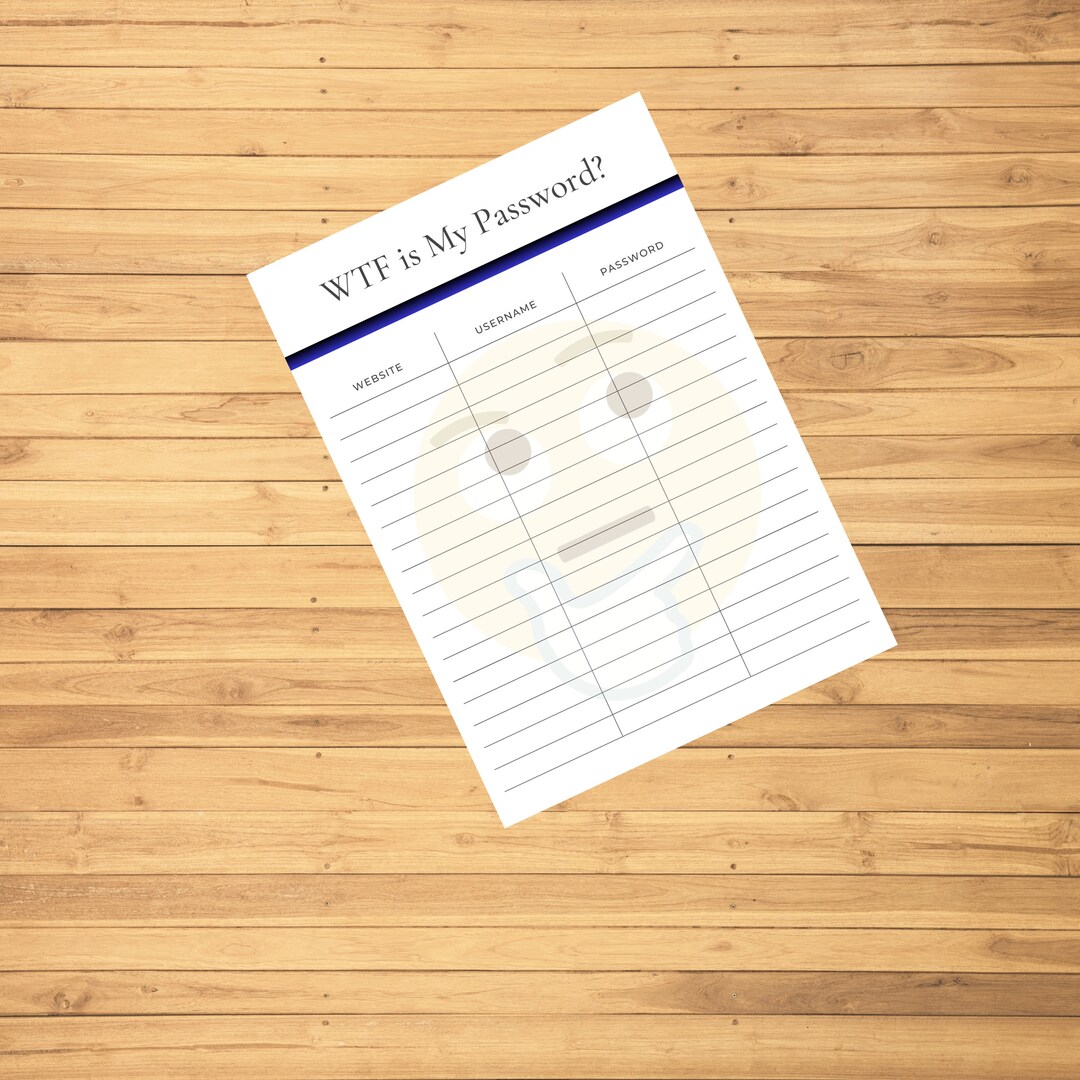 Password Log and Tracker, Don't Lose Your Password Again With WTF is My ...