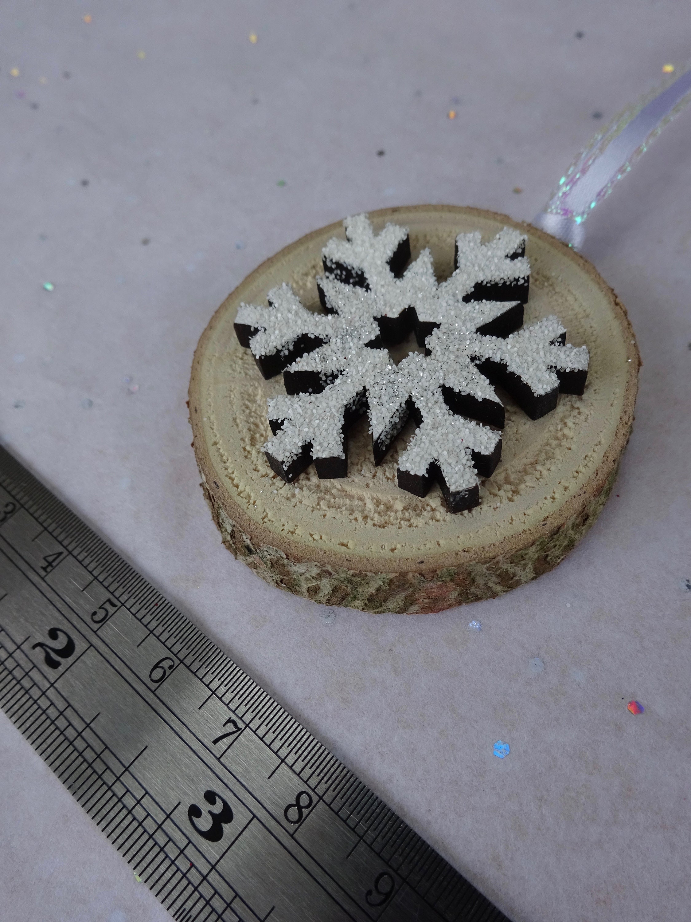 Large Wooden Snowflake Christmas Decoration With Eco Glitter - Etsy