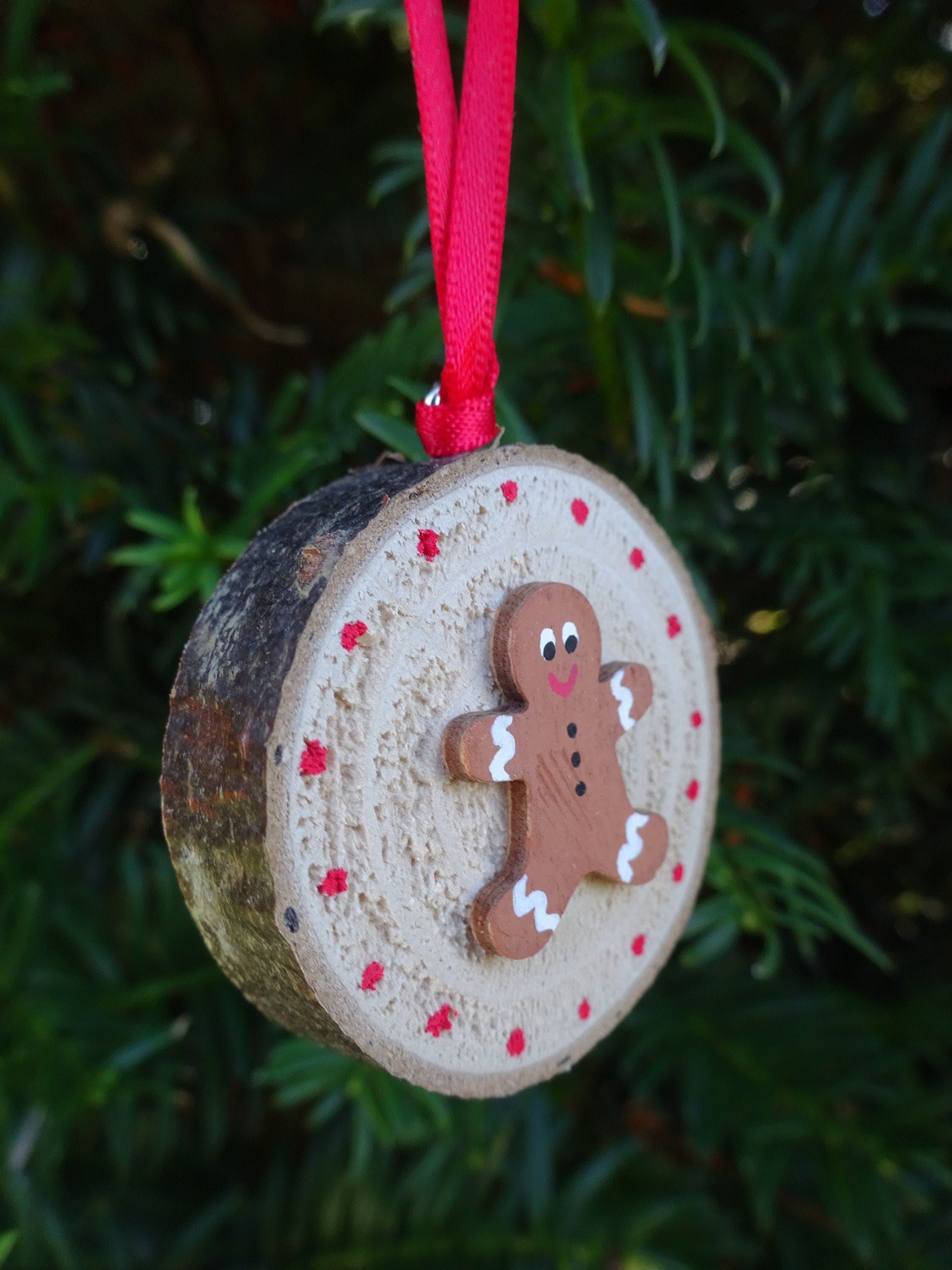 Wooden Gingerbread Man Christmas Tree Decoration - Etsy