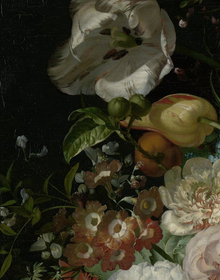 Ruysch Still Life With Flowers in a Glass Vase Print - Etsy