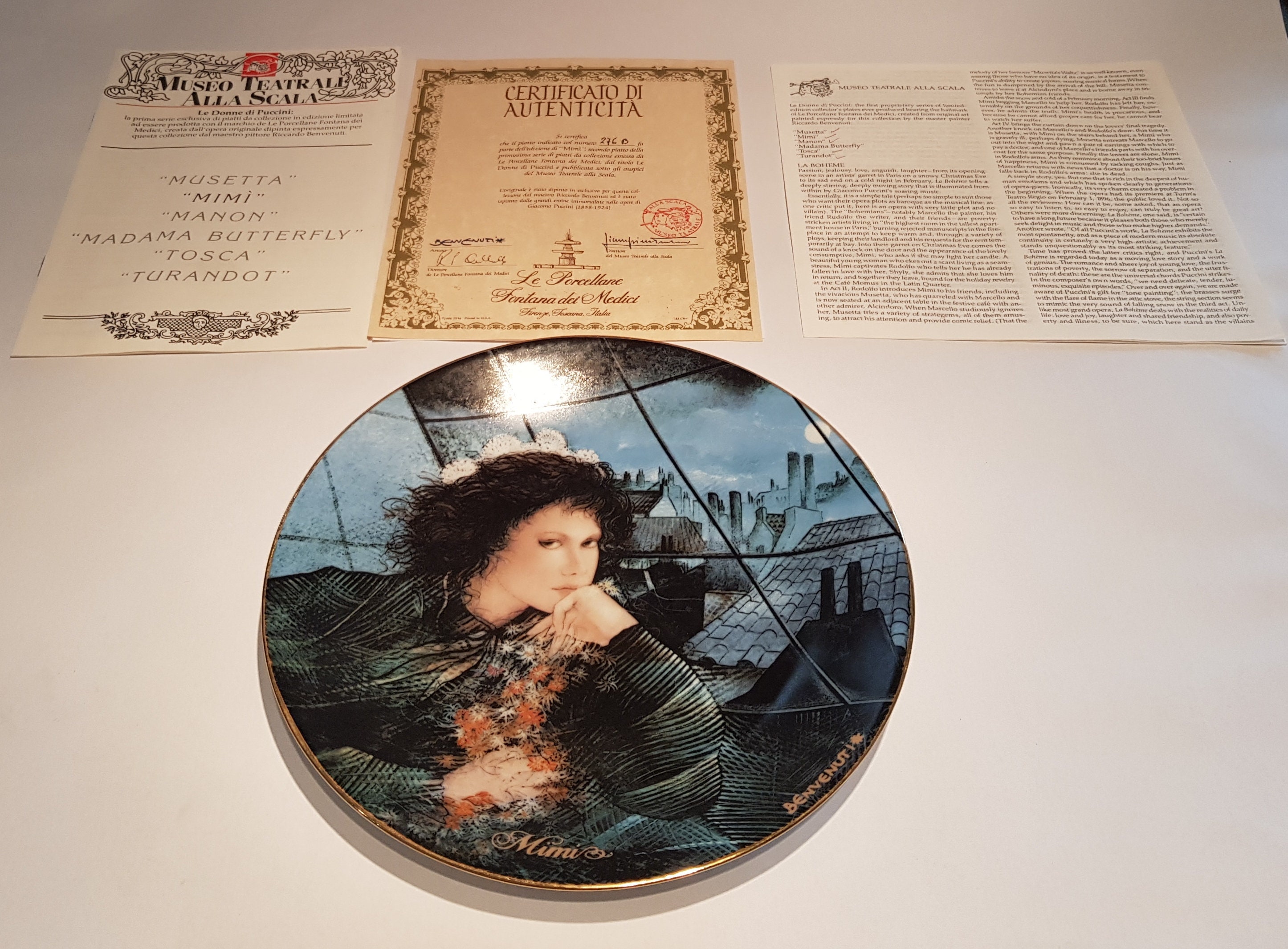 Women of Puccini 6 Collector's Plates Painted by - Etsy
