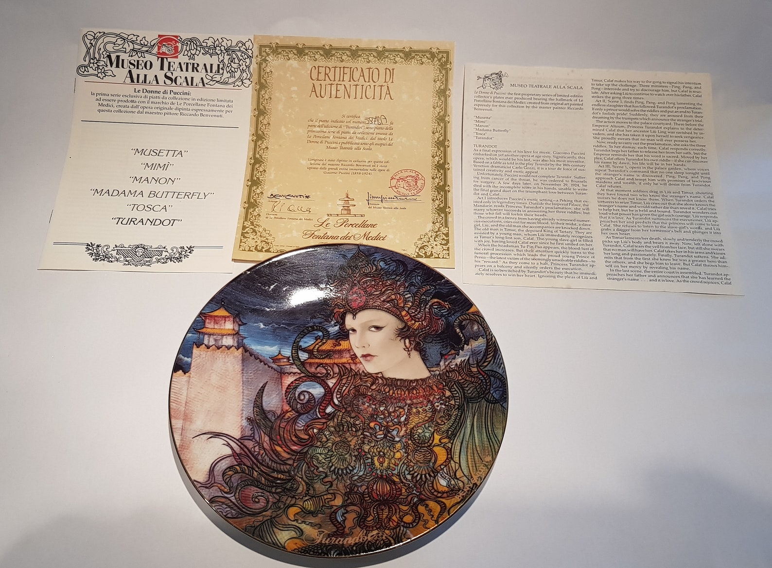 Women of Puccini 6 Collector's Plates Painted by - Etsy