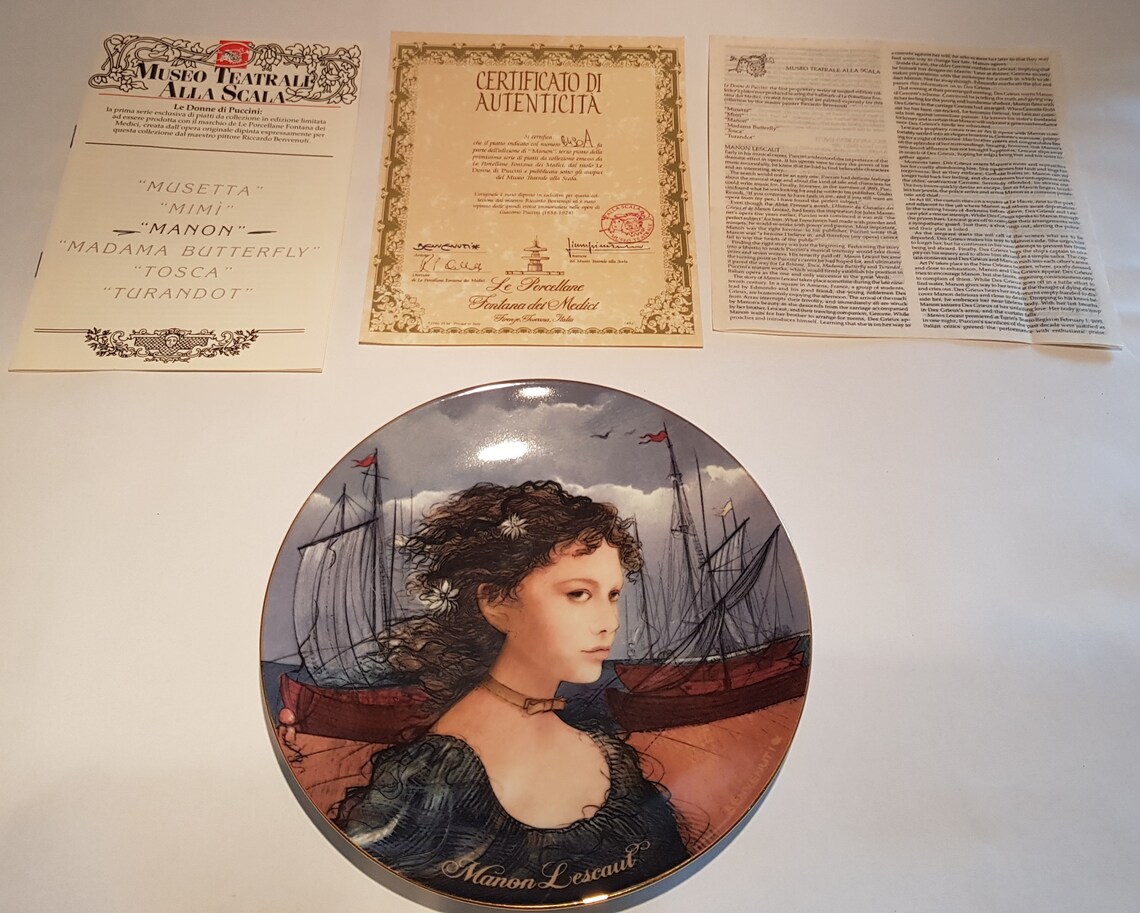 Women of Puccini 6 Collector's Plates Painted by - Etsy
