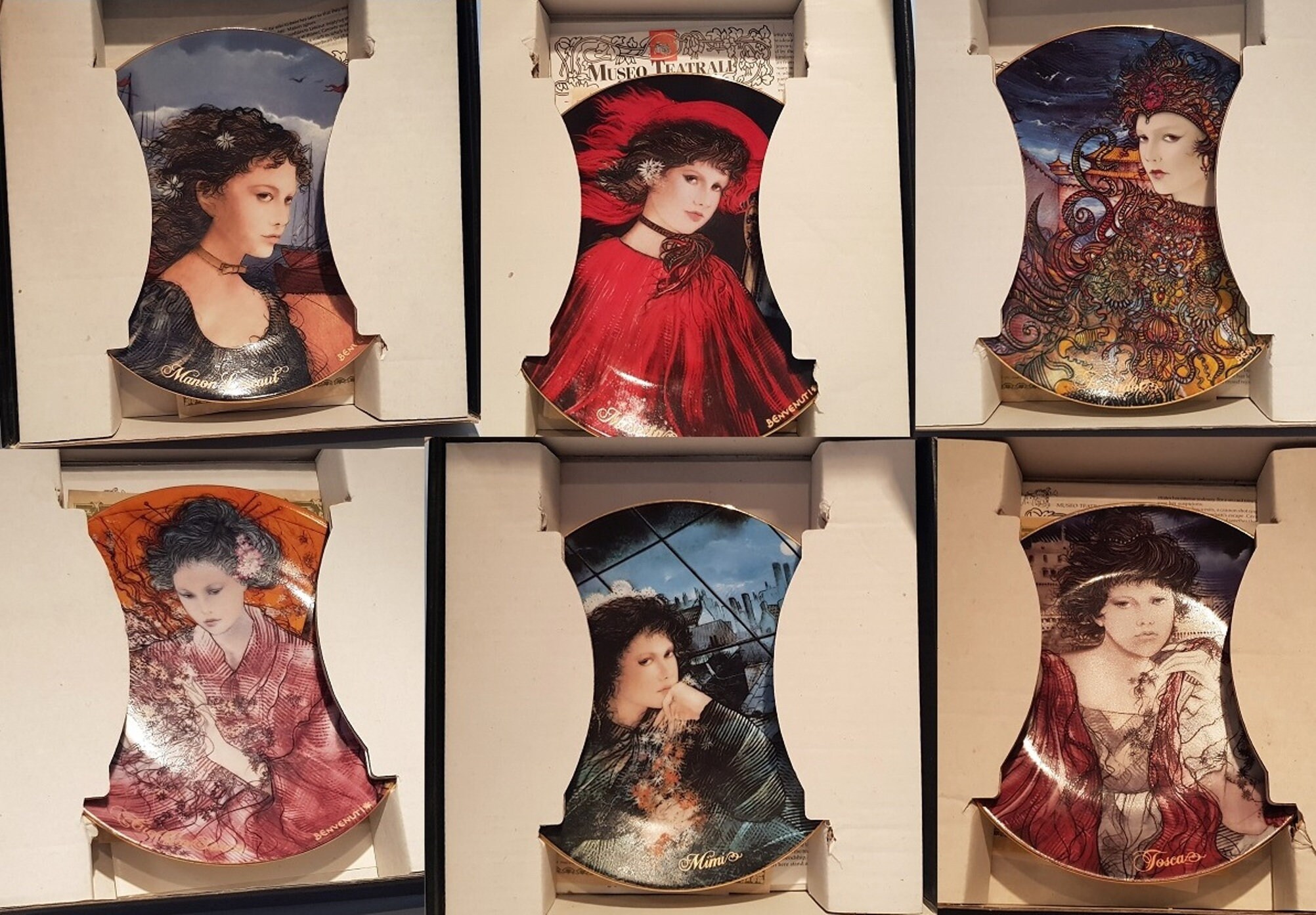 Women of Puccini 6 Collector's Plates Painted by - Etsy