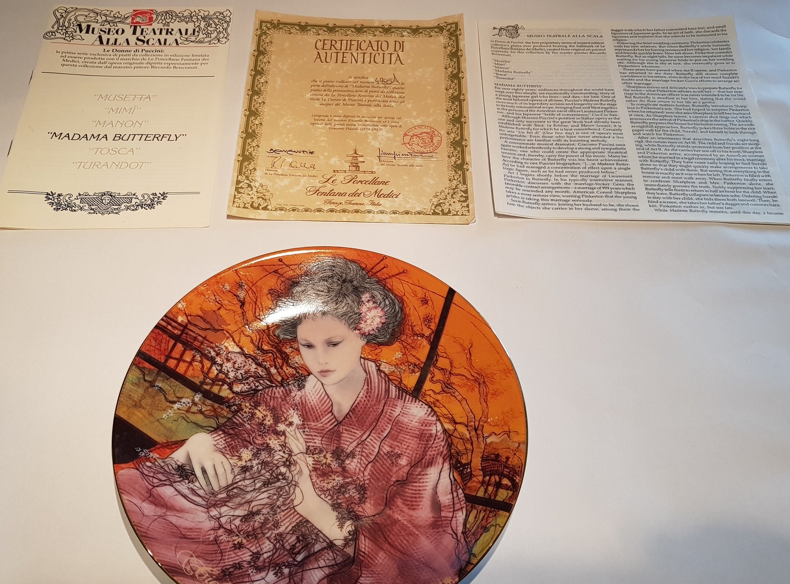 Women of Puccini 6 Collector's Plates Painted by - Etsy