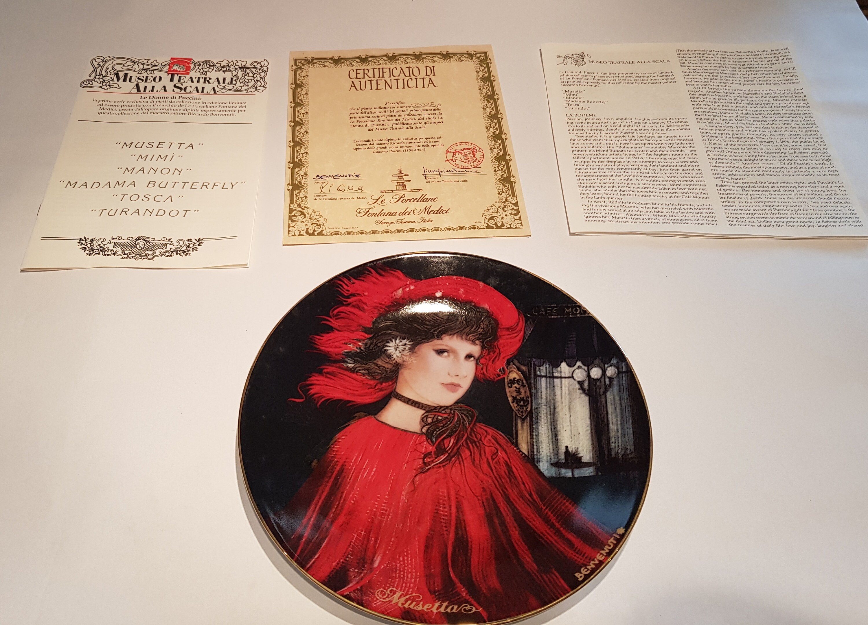 Women of Puccini 6 Collector's Plates Painted by - Etsy