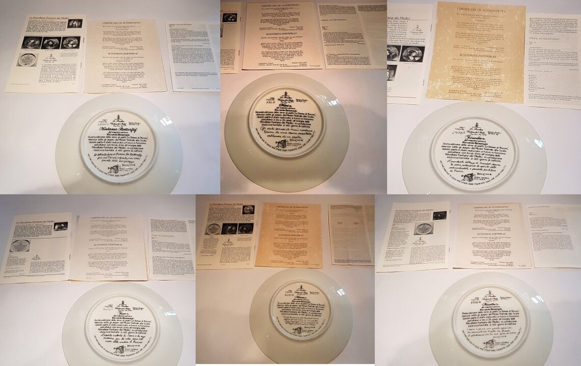 Women of Puccini 6 Collector's Plates Painted by - Etsy